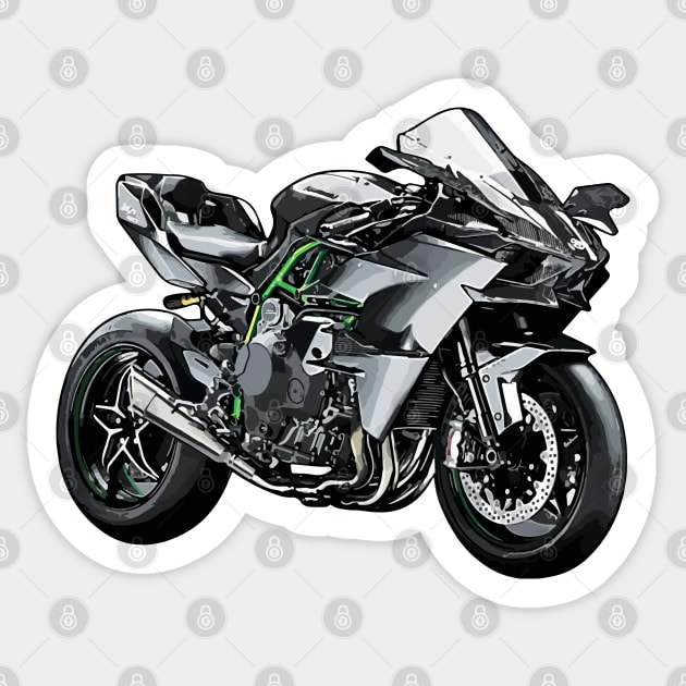 H2R Bike Illustration - Kawasaki - Sticker | TeePublic